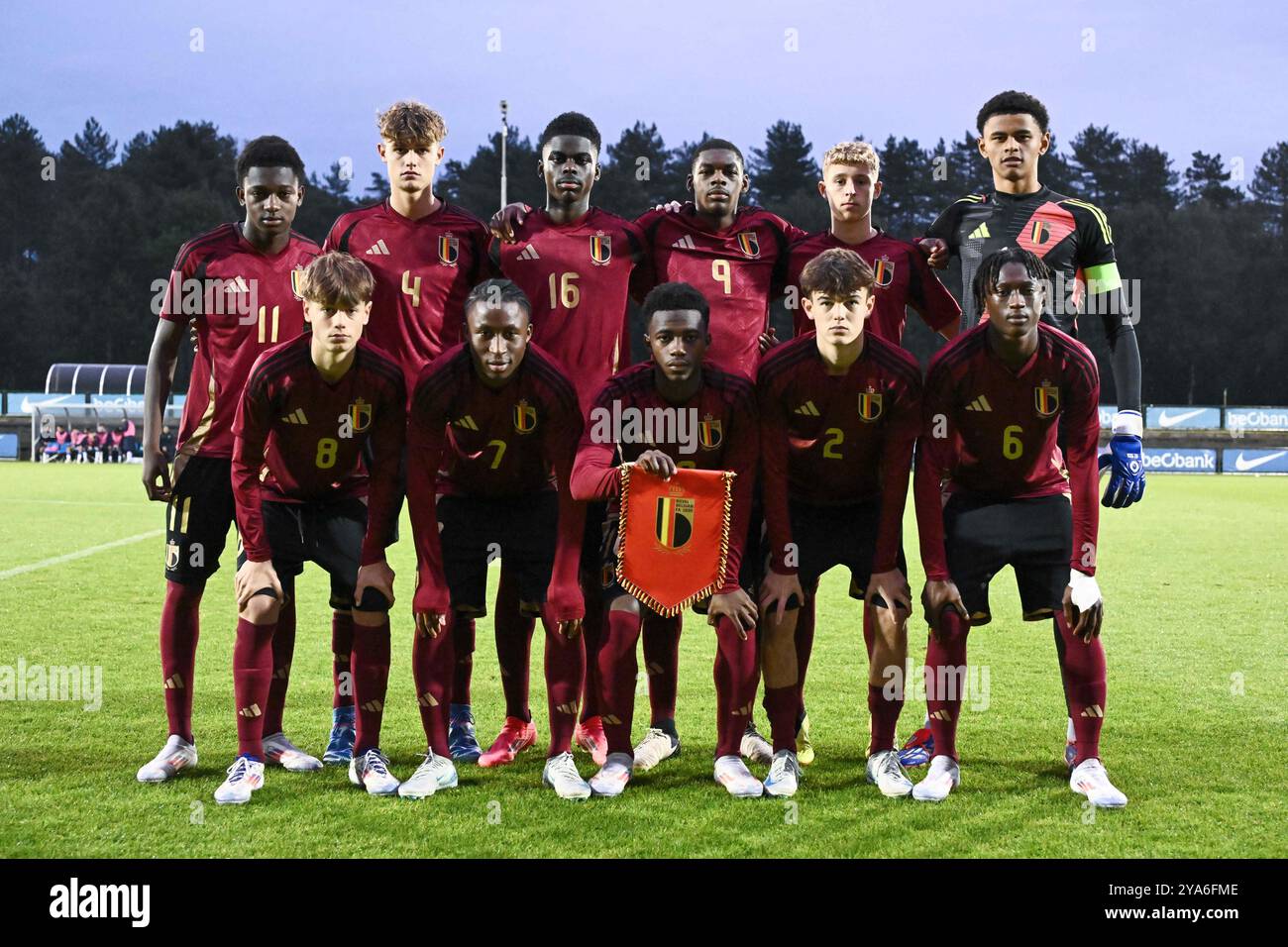 The players of Belgium pose for a team photo: Jesse Bisiwu of Belgium ...