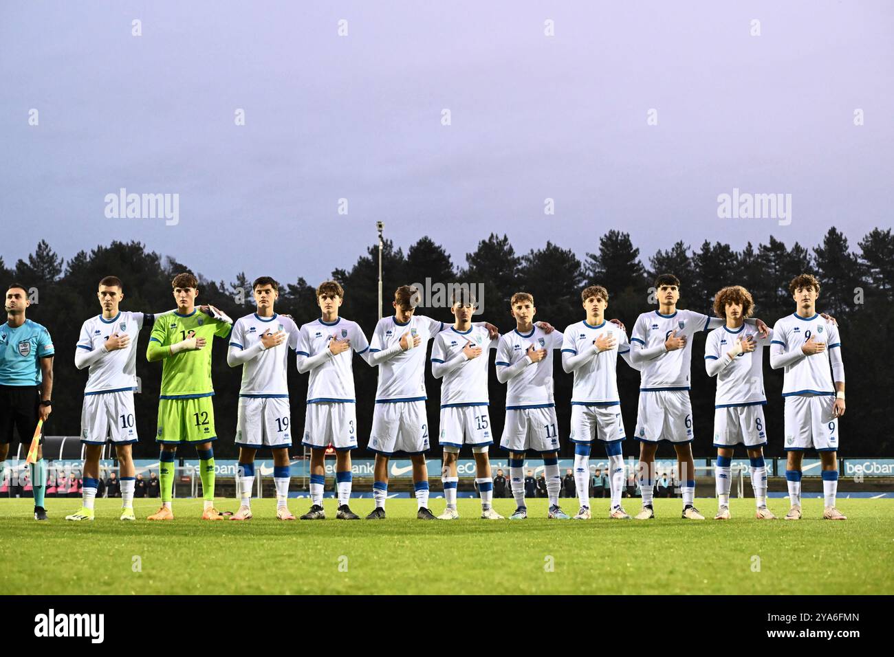Genk, Belgium. 12th Oct, 2024. Rin Ahmeti of Kosovo, Rion Meha of ...