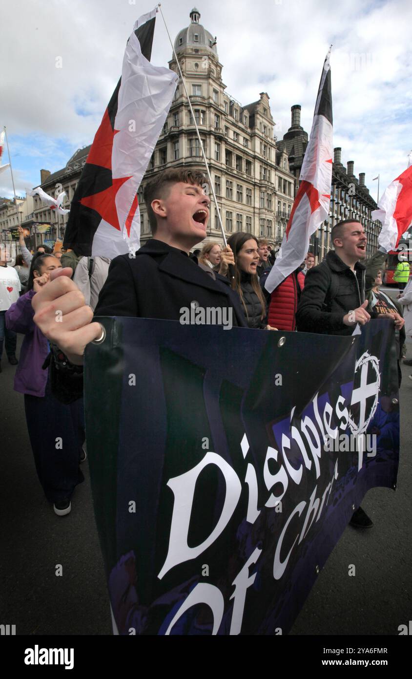 London, England, UK. 12th Oct, 2024. Supporters of Disciples of Christ ...