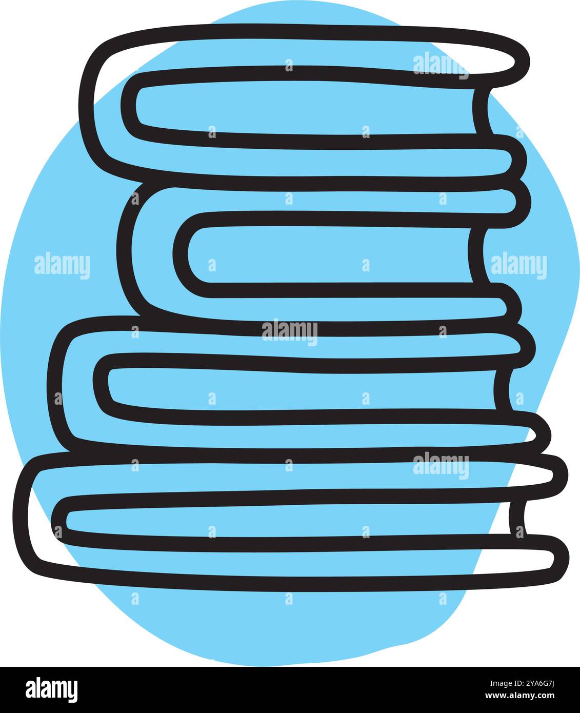 Doodle pile of books icon. Hand drawn book, journal or notebook symbol ...