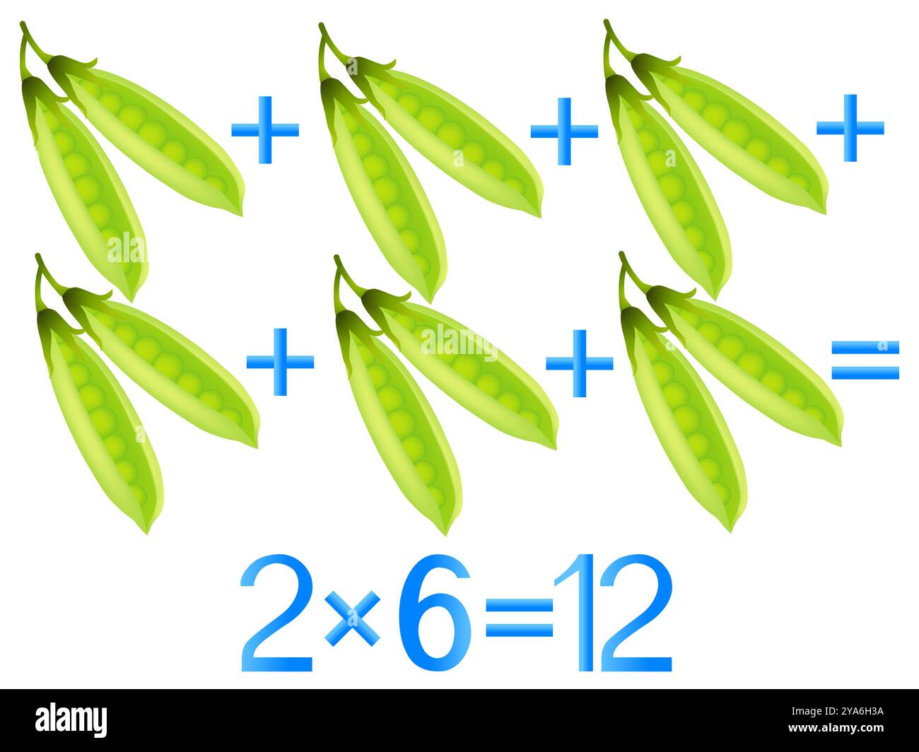 Educational games for children, multiplication action, example with pea ...