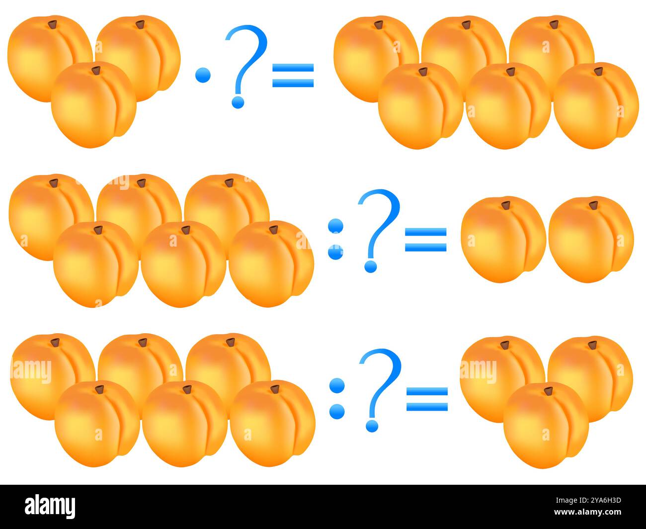 Action relationship of division and multiplication, examples with ...