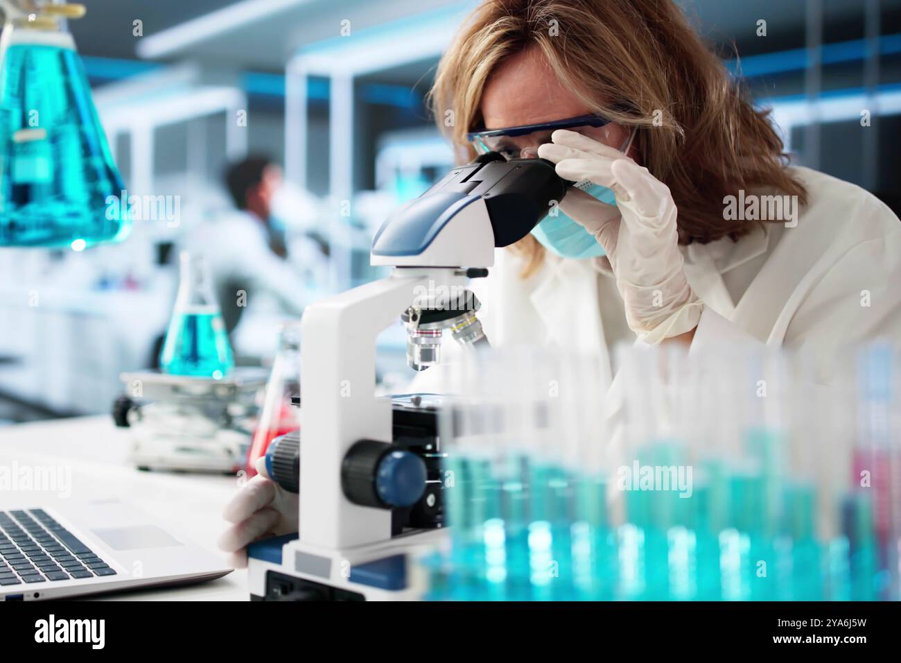 Medical Lab Scientist Woman Doing Research In Laboratory Using ...
