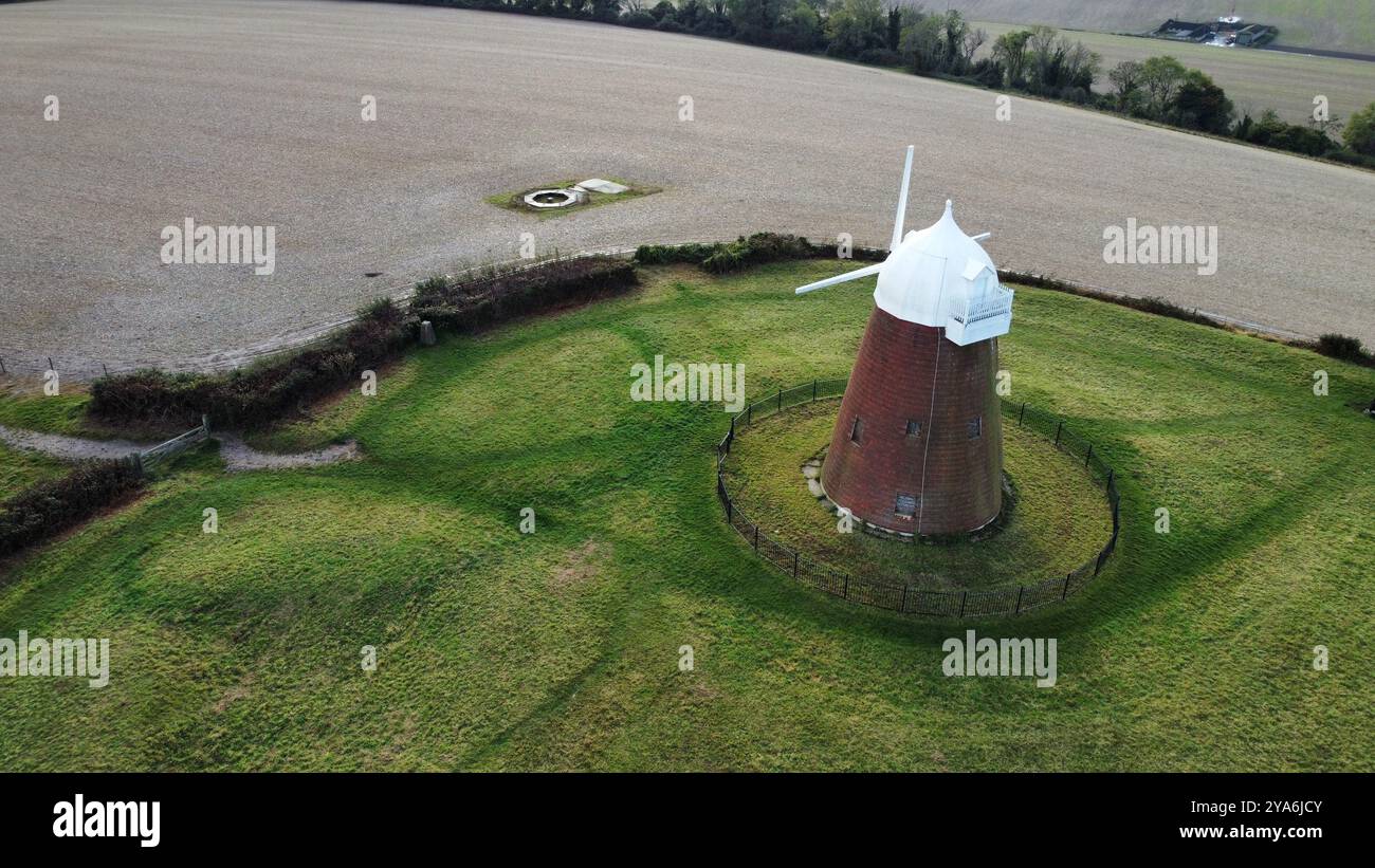Aerial shots of Halnaker windmill, Halnaker, Chichester, West Susses, U ...