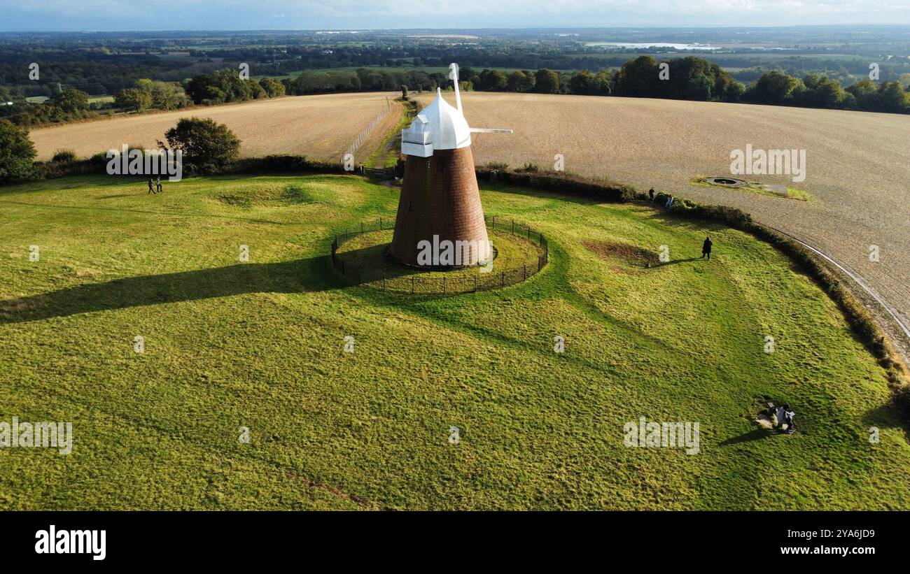 Aerial shots of Halnaker windmill, Halnaker, Chichester, West Susses, U ...