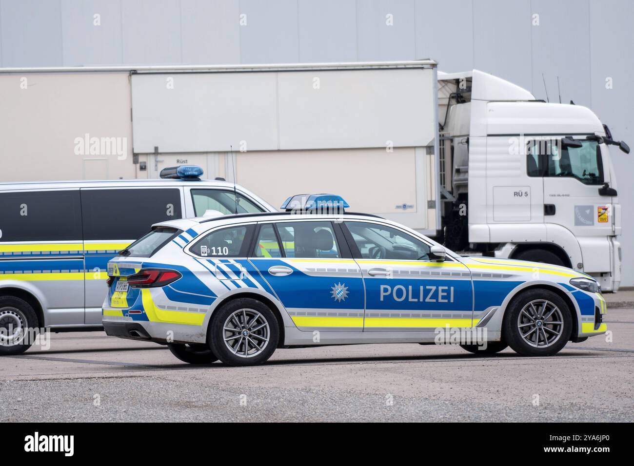 Augsburg, Swabia, Bavaria, Germany - October 12, 2024: Police patrol ...