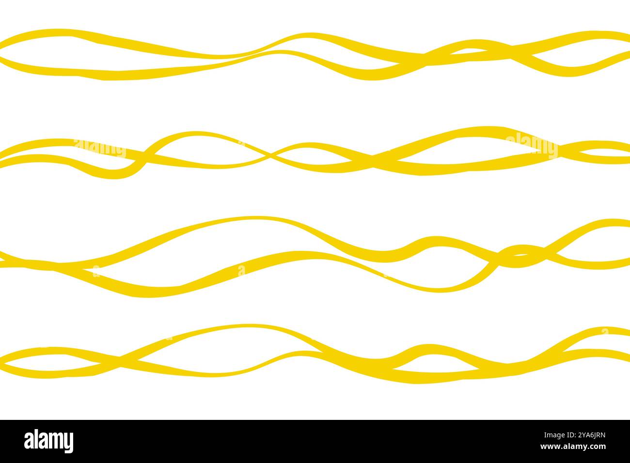 Naive squiggle pattern with bright yellow wavy lines on a light ...