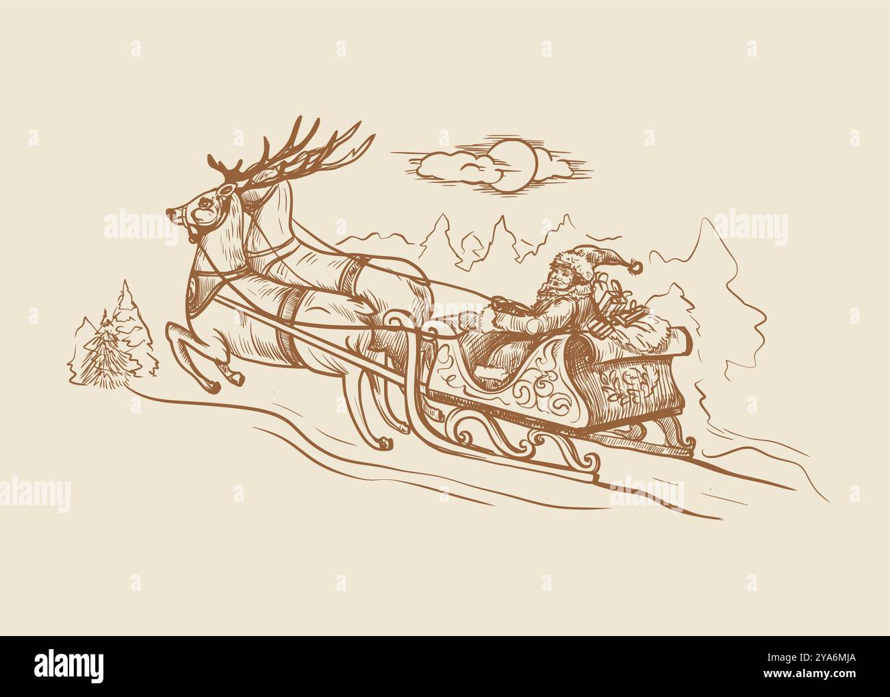 Santa in toile style isolated. Vector Stock Vector Image & Art - Alamy
