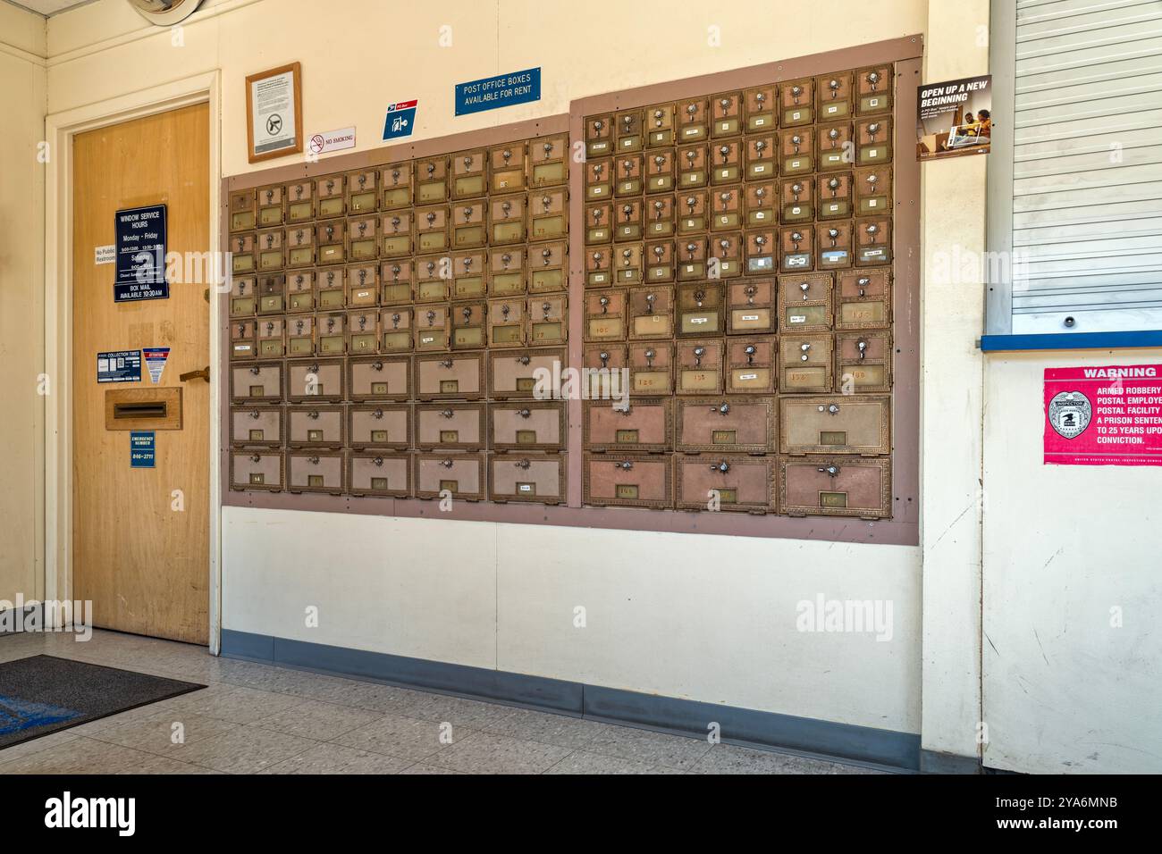 Mail boxes inside post office hi-res stock photography and images - Alamy