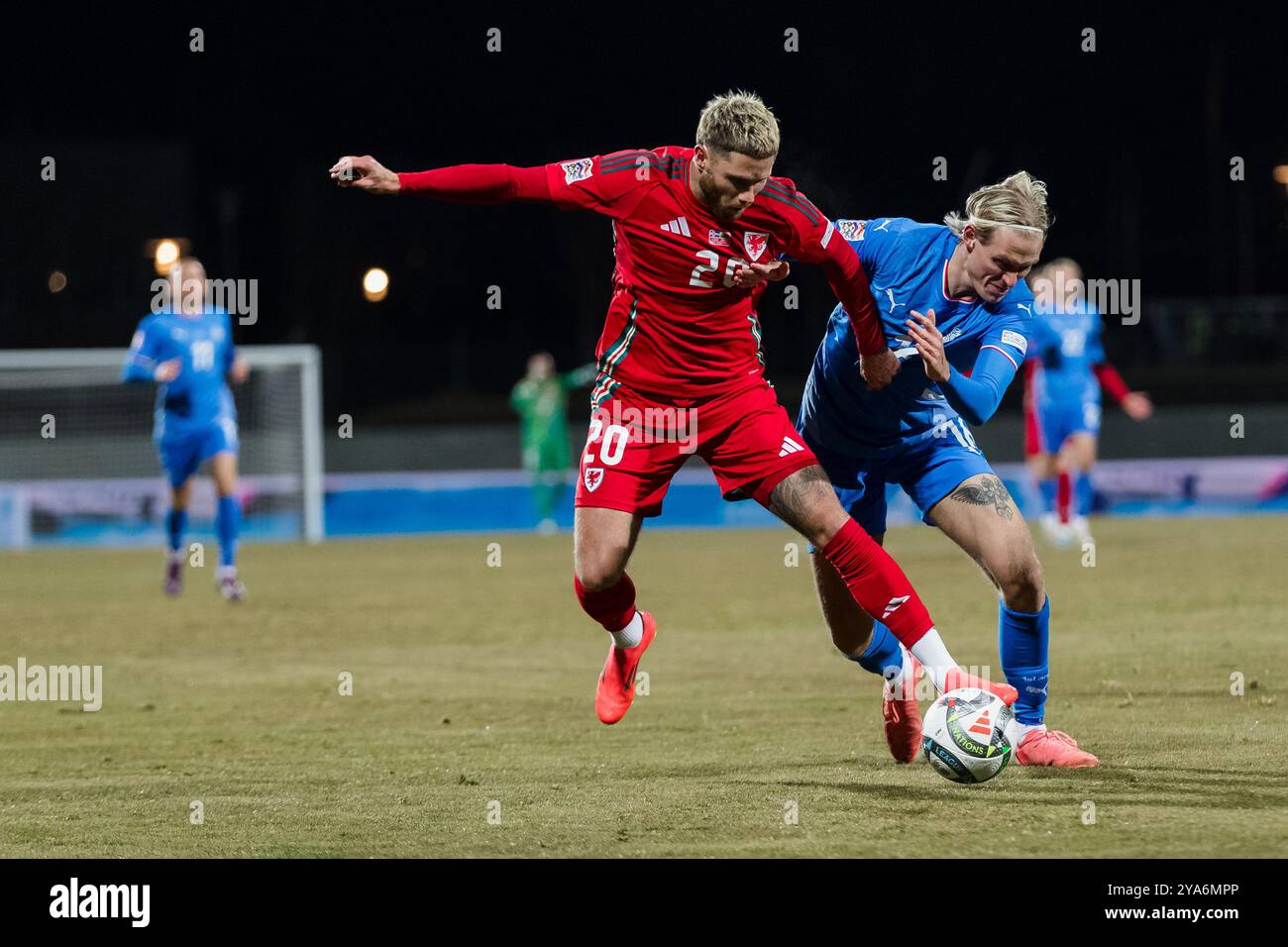 REYKJAVIK, ICELAND - 11 OCTOBER 2024: Wales' Wes Burns and Iceland's ...