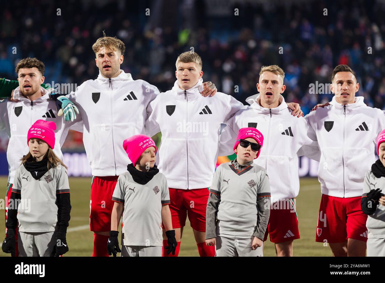REYKJAVIK, ICELAND - 11 OCTOBER 2024: Wales' Jordan James, Wales' Joe ...