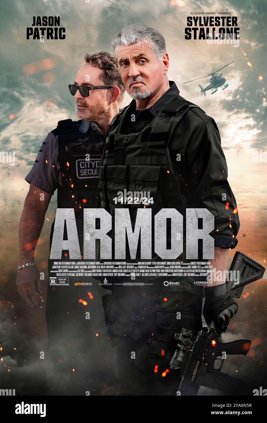 Armor (2024) directed by Justin Routt and starring Sylvester Stallone ...