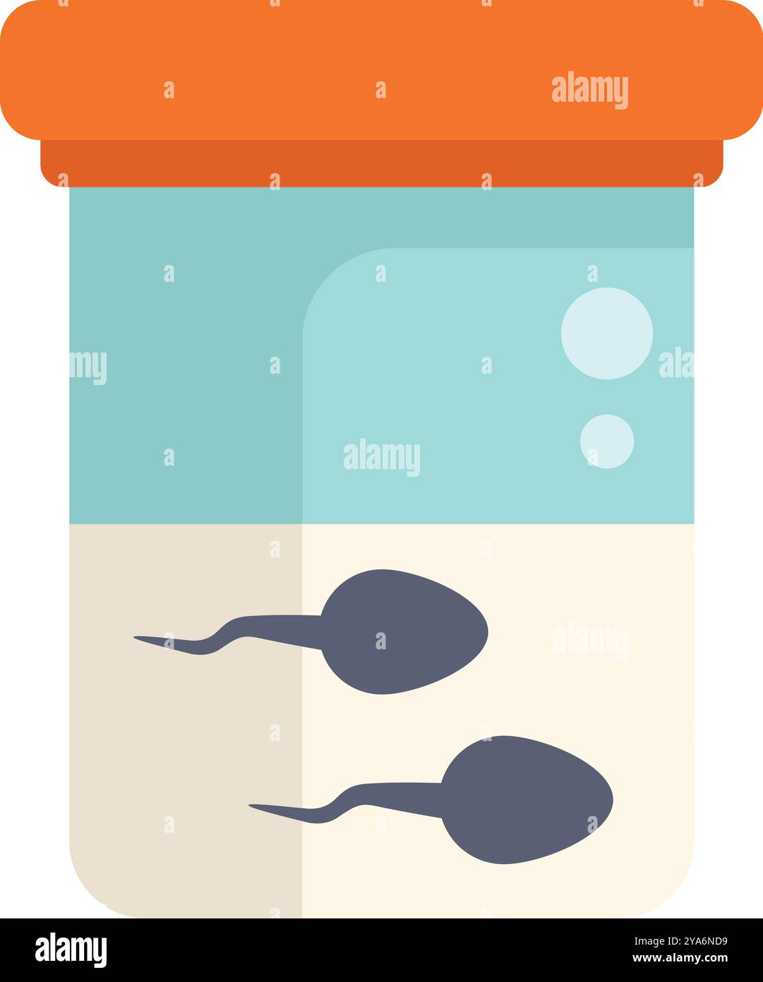 Sperm bank concept with sperm cells inside a container for artificial ...