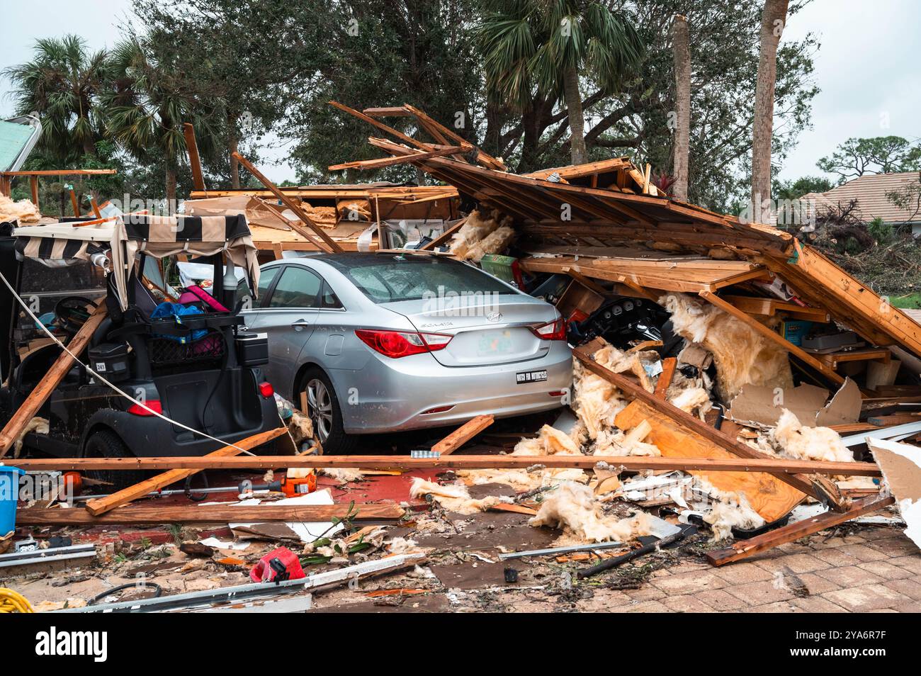Stuart, United States. 10th Oct, 2024. A home reduced to rubble ...