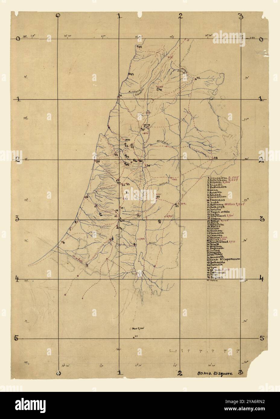 Sketch map of Palestine 1880 - Relief shown by hachures and spot ...