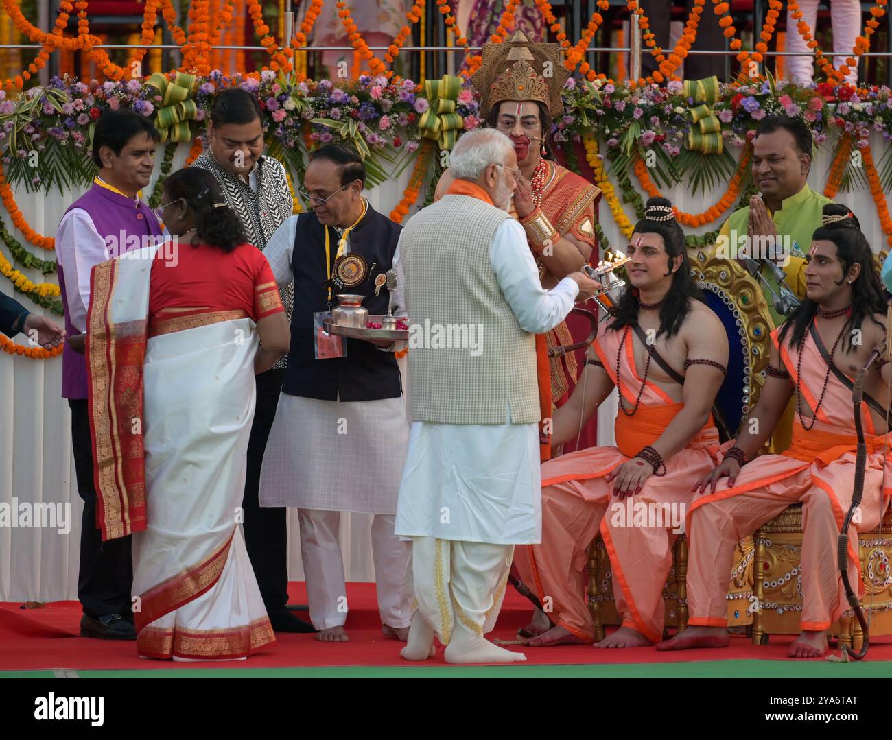 NEW DELHI, INDIA - OCTOBER 12: Prime Minister Narendra Modi performs ...