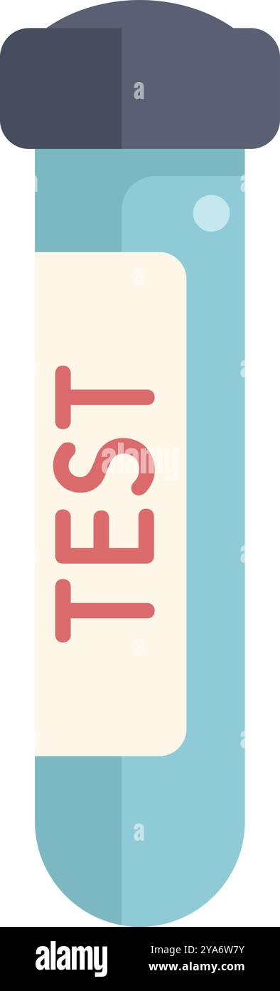 Laboratory test tube containing blue liquid, symbolizing medical ...