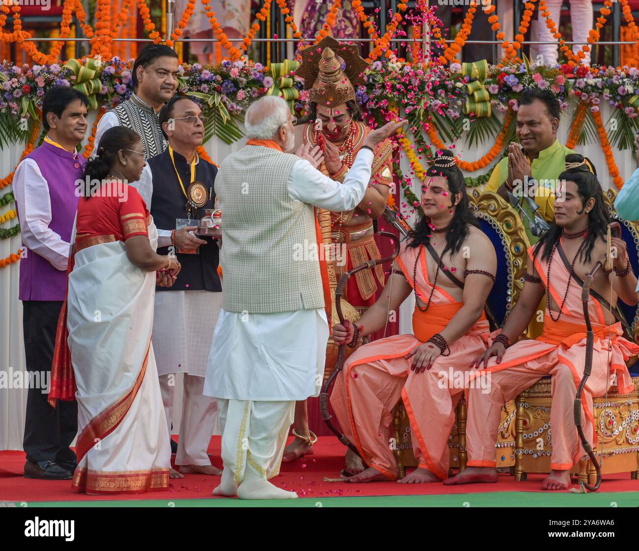 NEW DELHI, INDIA - OCTOBER 12: Prime Minister Narendra Modi performs ...