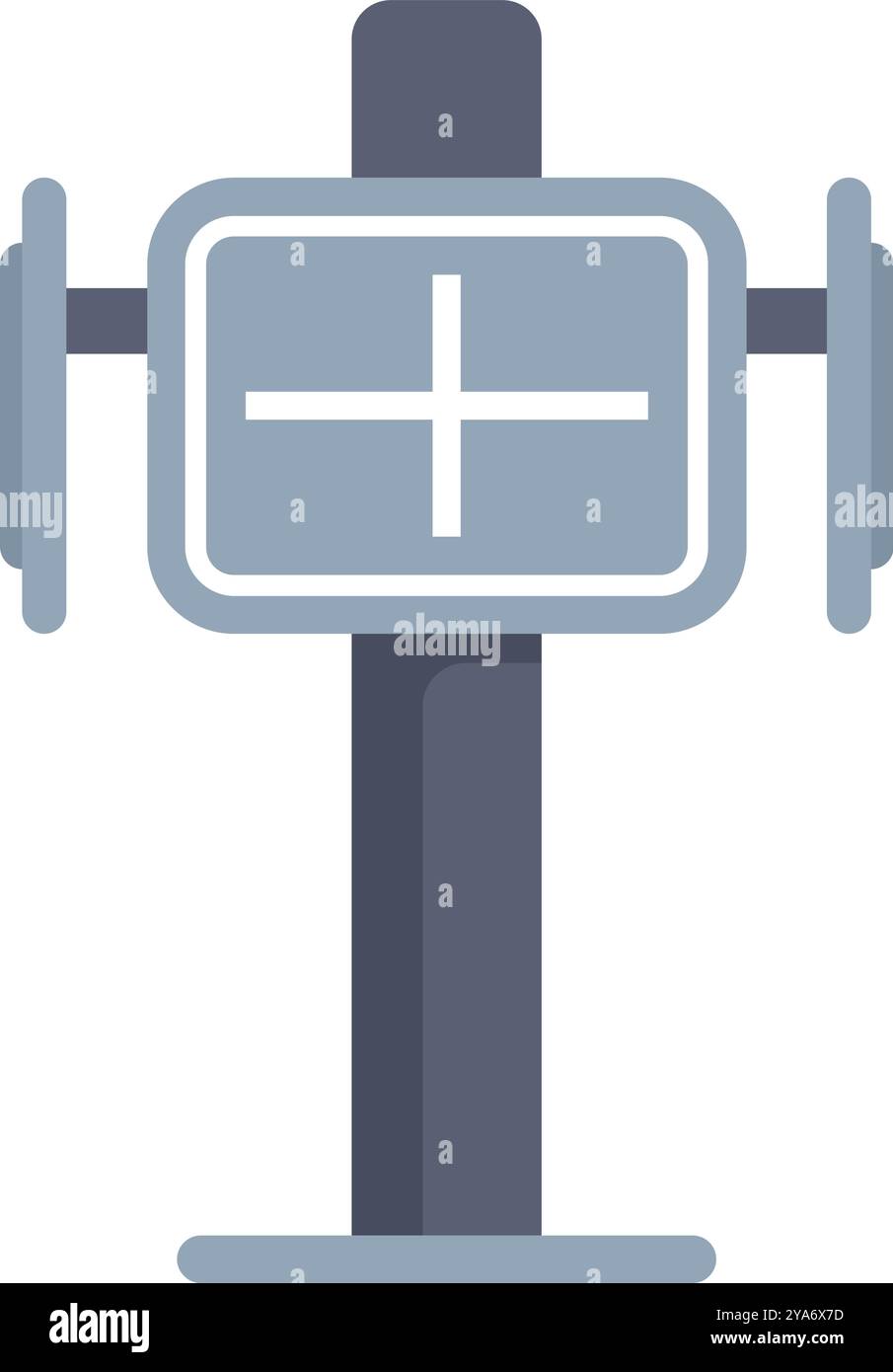 Illustration of a modern x ray machine standing in a hospital room ...