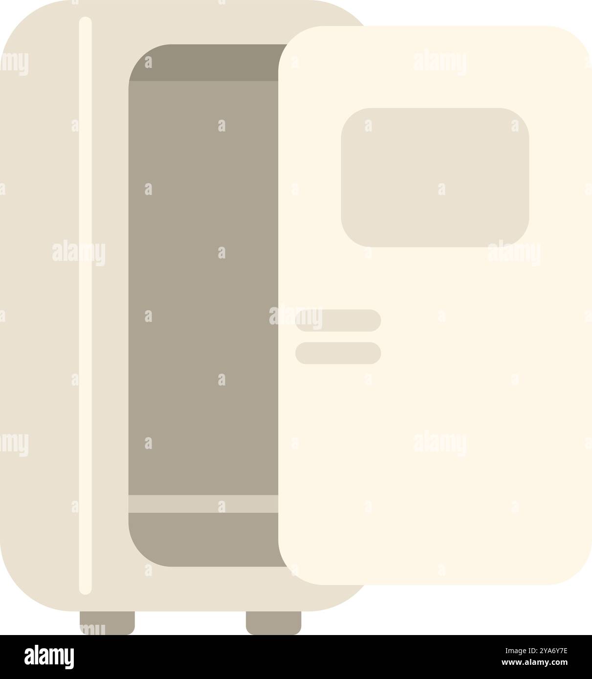 Minimalist vector illustration of an empty open refrigerator, ideal for ...