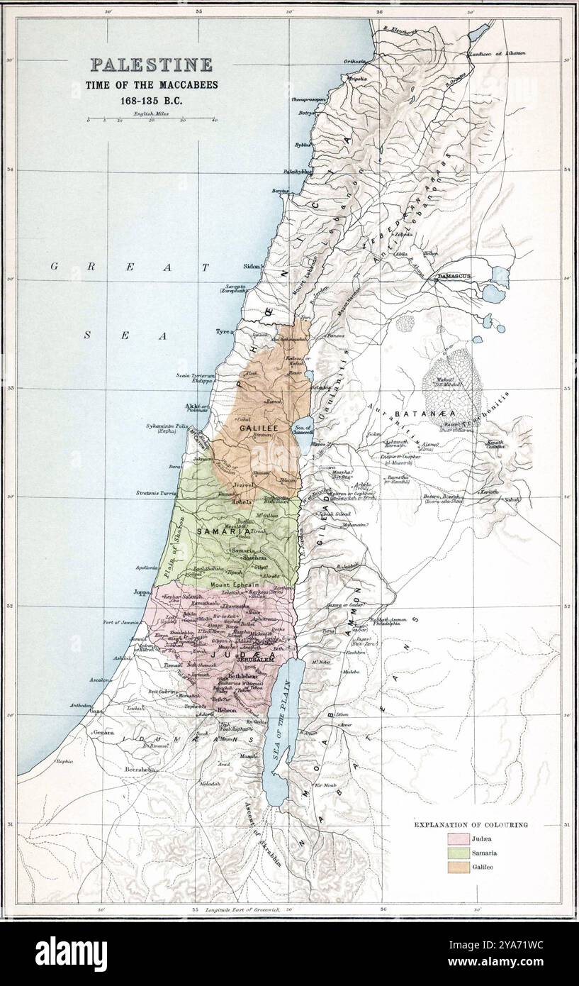 Map of Palestine under the Maccabees 168-135 B.C. Map by Smith 1915 ...