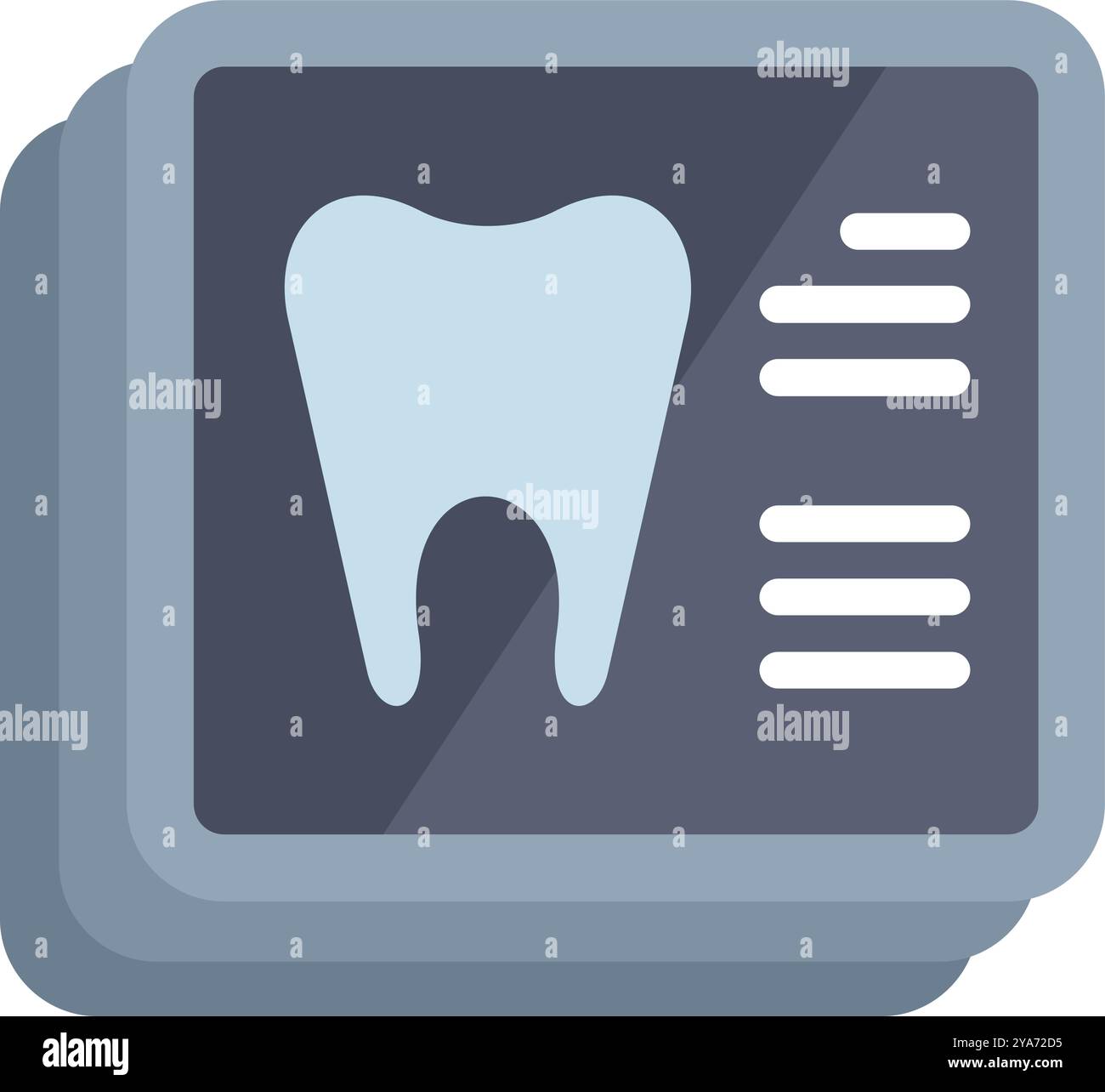 Dental x ray scan showing a healthy tooth on a monitor screen in a ...