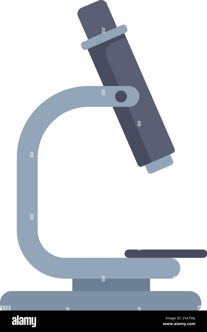 Simple but detailed flat style illustration of a microscope ...