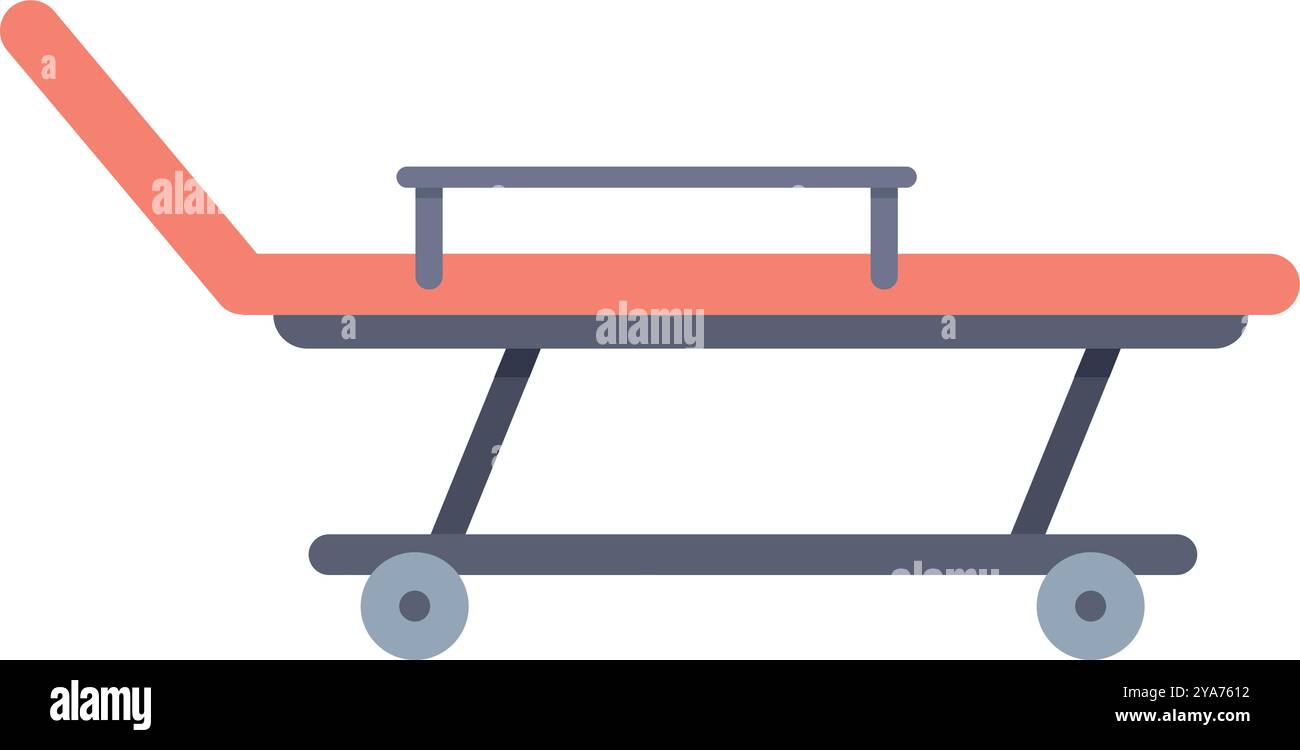 Hospital gurney stretcher bed icon in flat style isolated on white ...