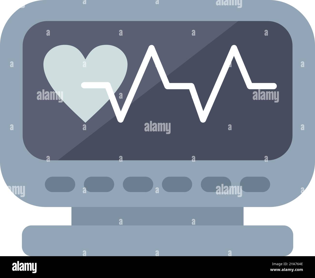 Electrocardiogram monitor displaying a heart rate rhythm with a heart ...