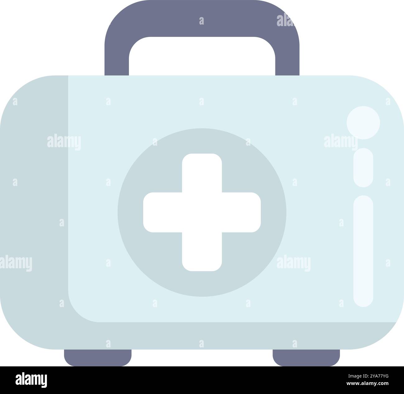 First aid kit closed with the handle up showing the medical cross ...