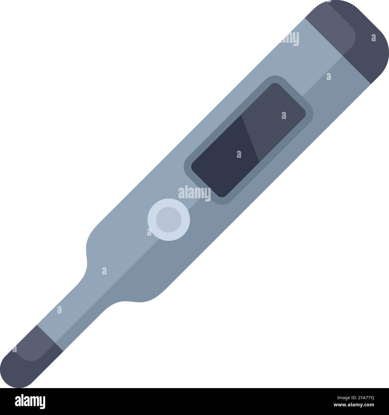 Digital medical thermometer isolated on white background showing temperature on display ...