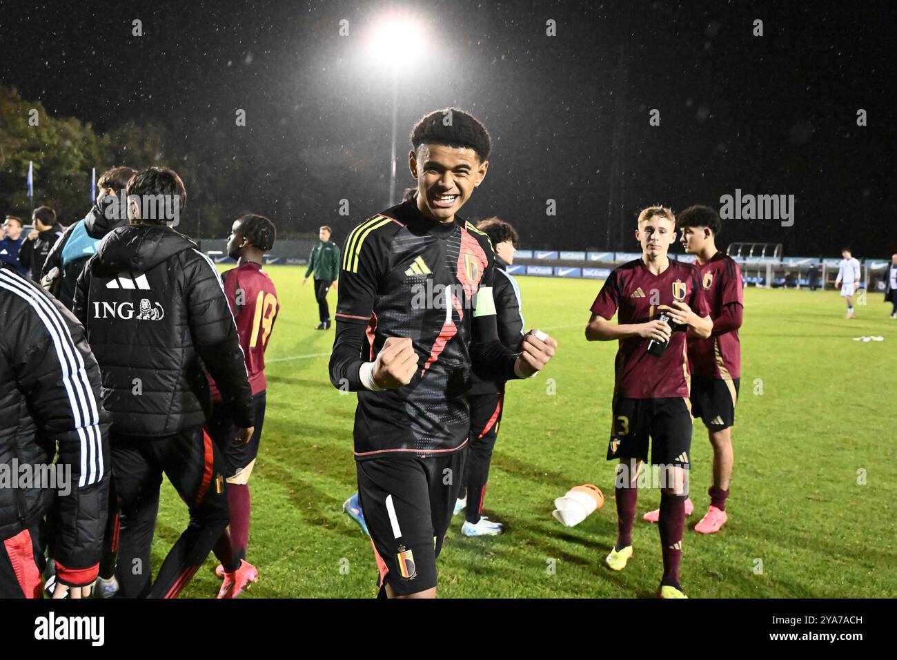 Genk, Belgium. 12th Oct, 2024. Lucca Kiaba Mounganga of Belgium ...