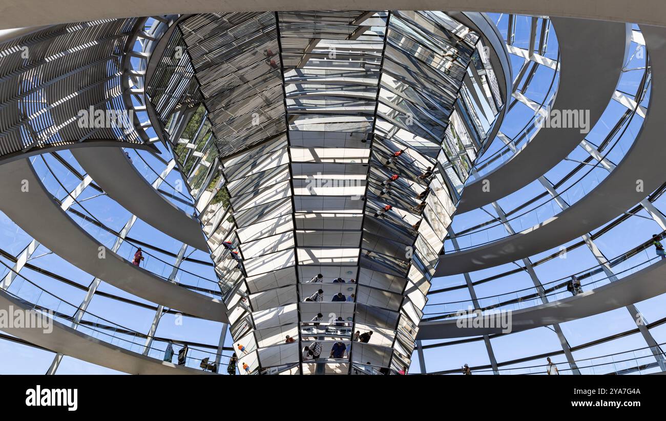 The Reichstag building dome, glass dome open to visitors on top of the ...
