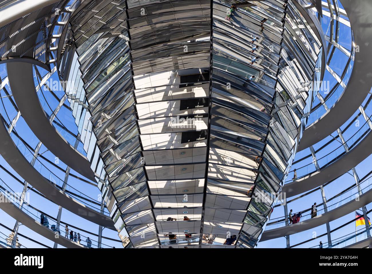 The Reichstag building dome interior, glass dome open to visitors on ...