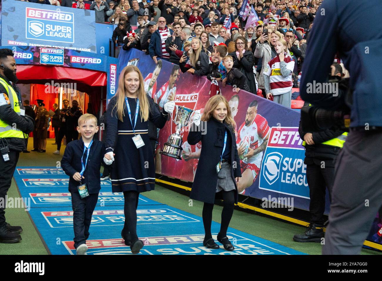 Burrow children carry out the Rob Burrow trophy for the first time ...