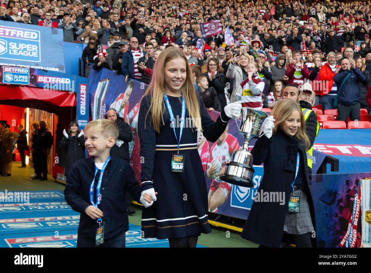 Burrow children carry out the Rob Burrow trophy for the first time ...