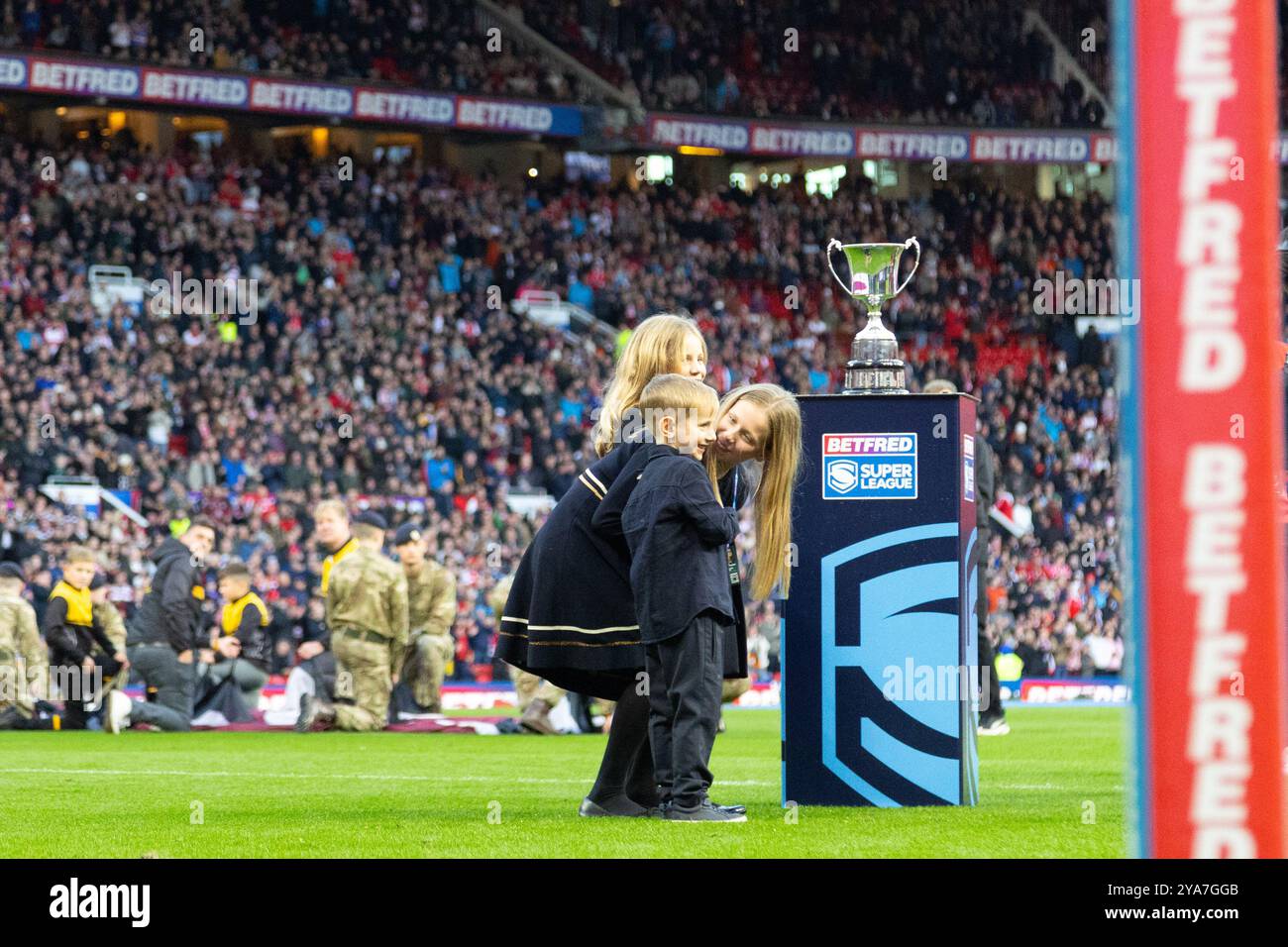 Burrow children carry out the Rob Burrow trophy for the first time ...