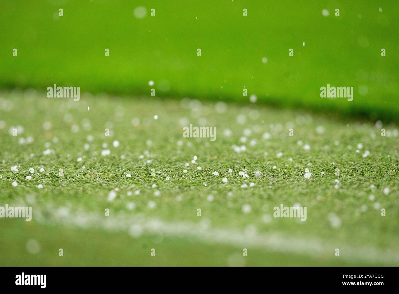 Hailstones at Old Trafford Stock Photo - Alamy