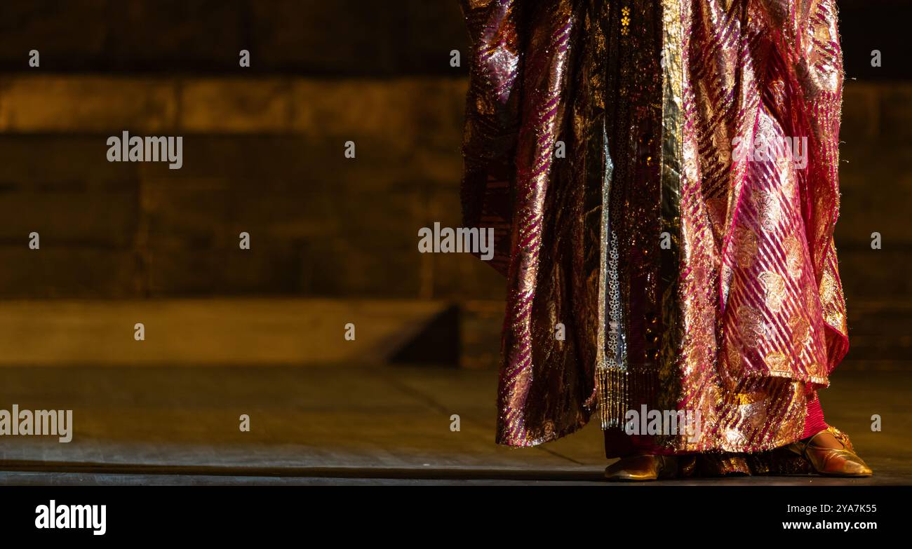 Closeup of women in egyptian clothes, theatrical costume. Aida opera by ...