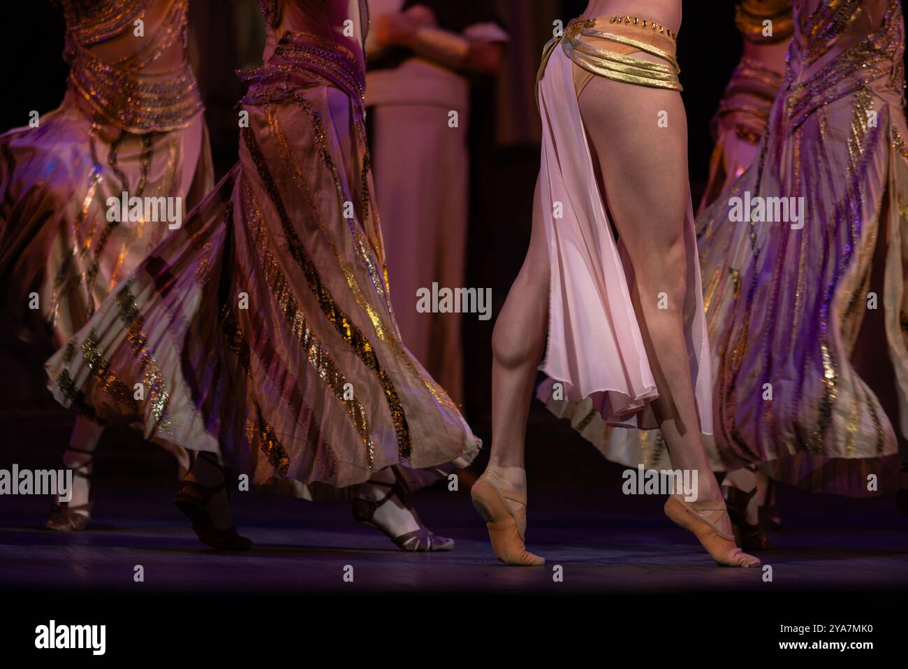 Closeup of women in egyptian clothes, theatrical costume. Aida opera by ...