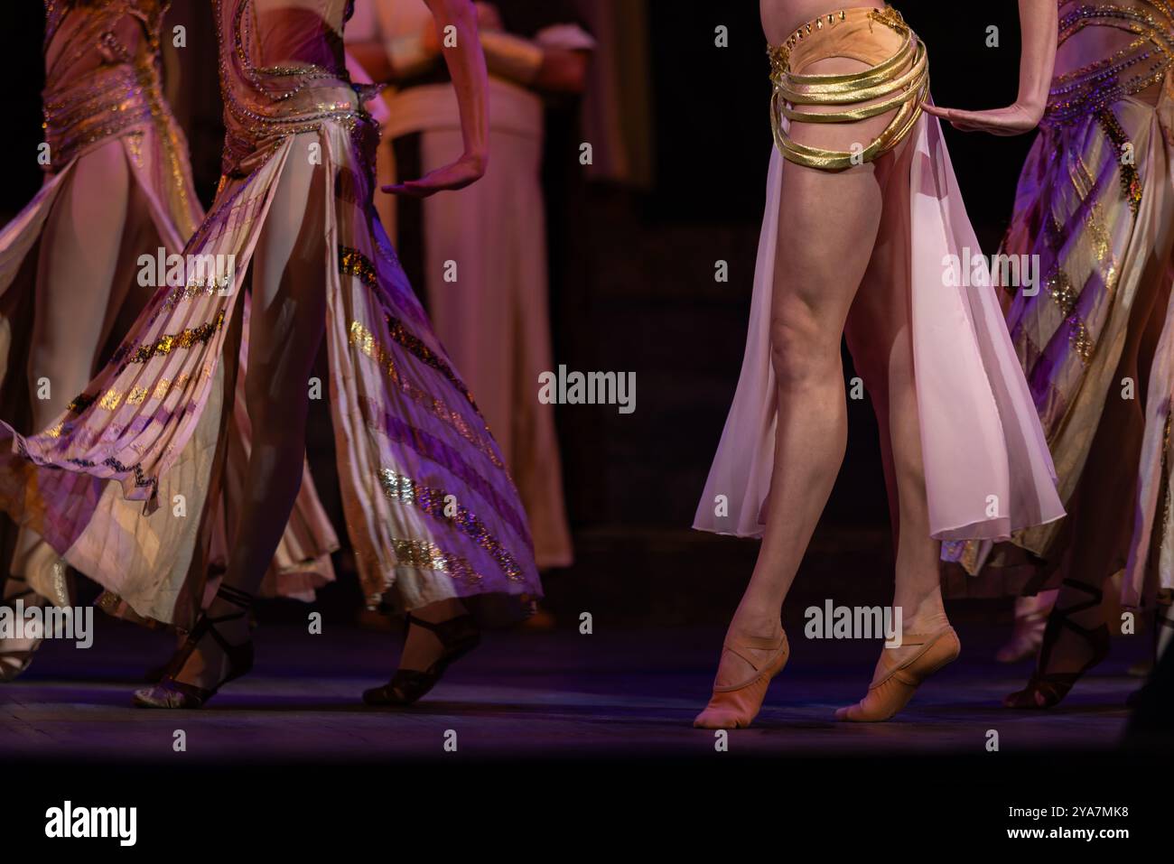 Closeup of women in egyptian clothes, theatrical costume. Aida opera by ...