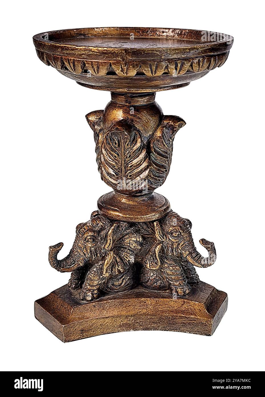 Elegant elephant table with leaves Stock Photo - Alamy