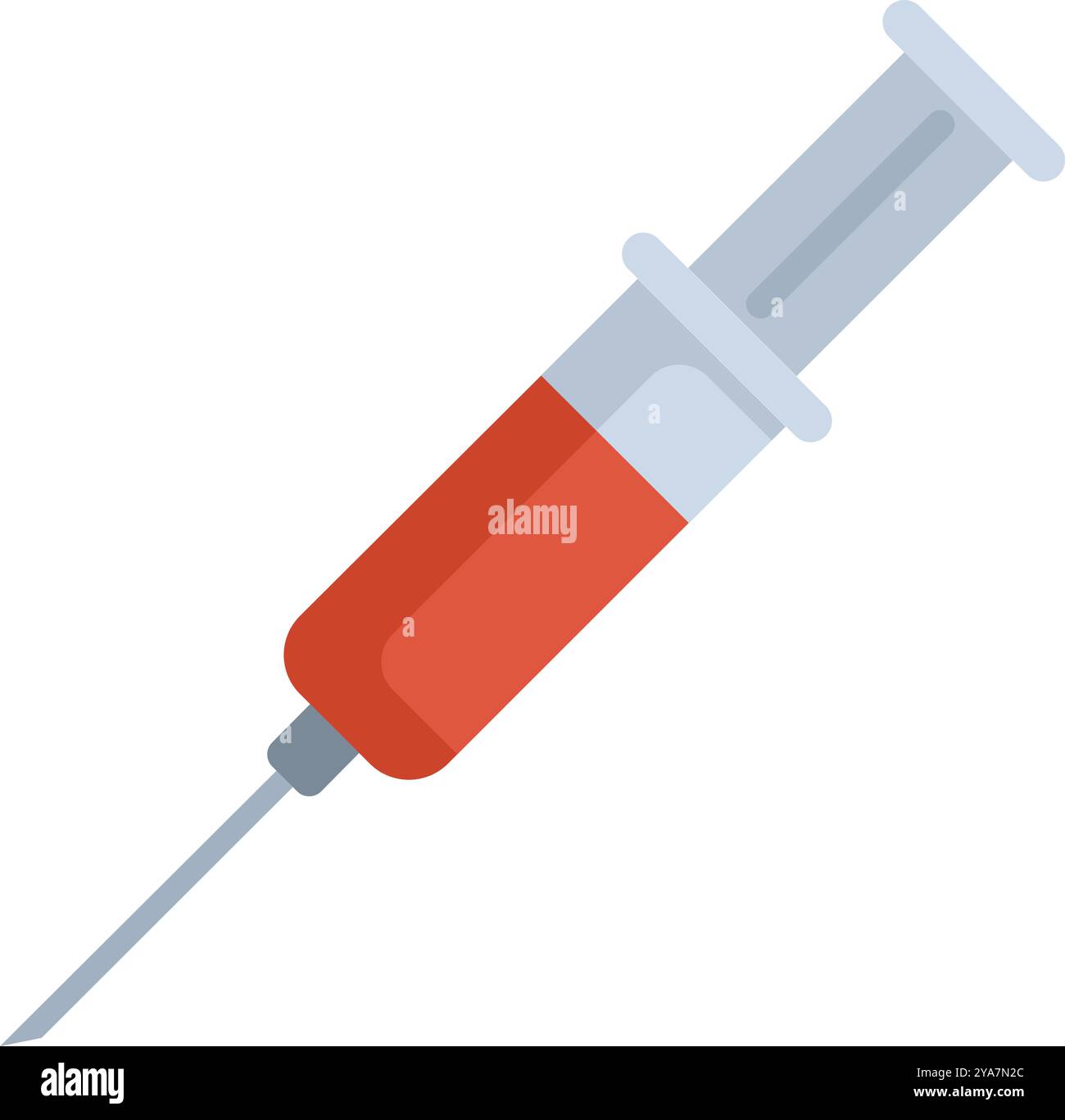 Medical syringe filled with red liquid is ready for an injection Stock ...