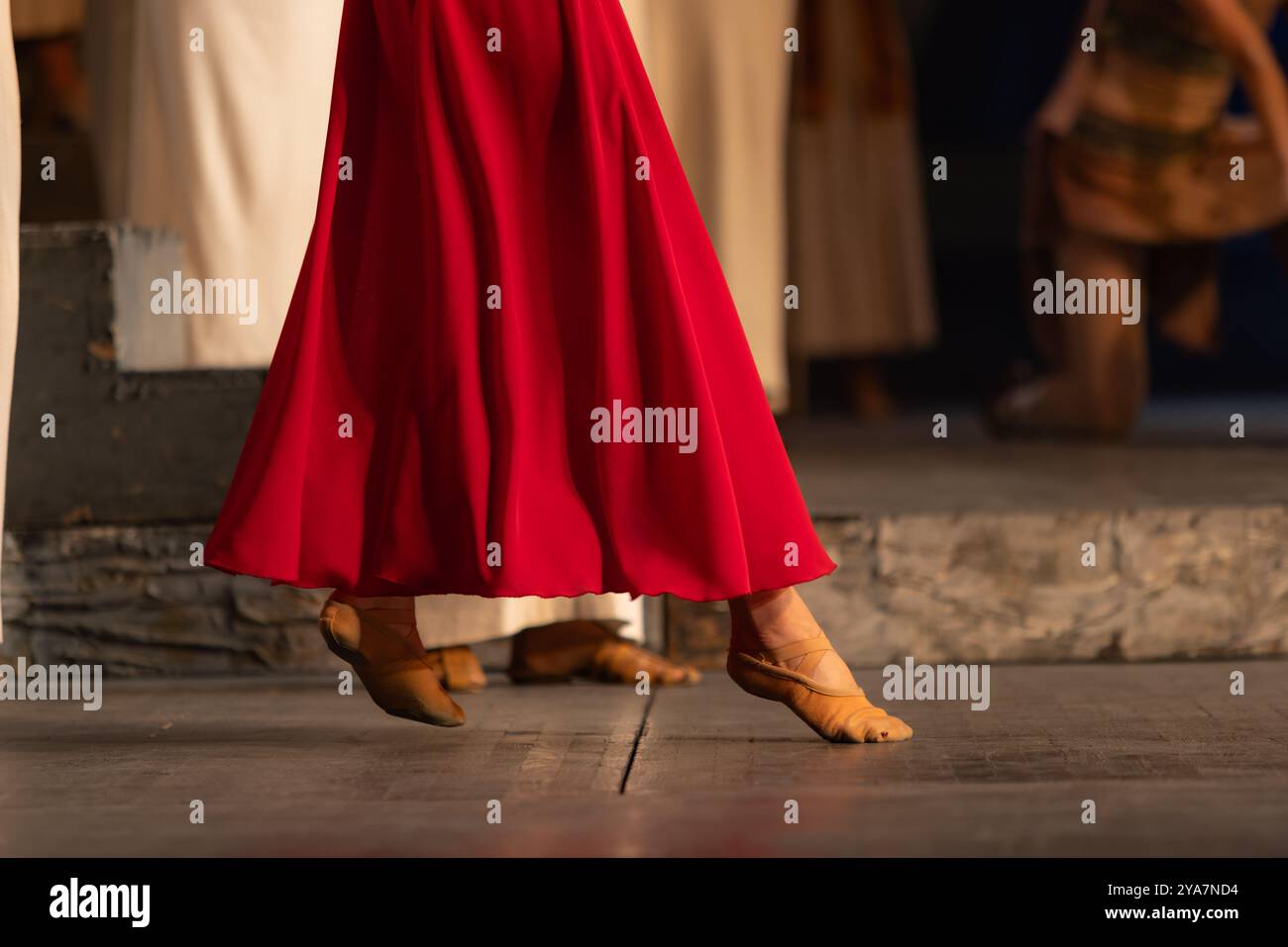 Closeup of women in egyptian clothes, theatrical costume. Aida opera by ...