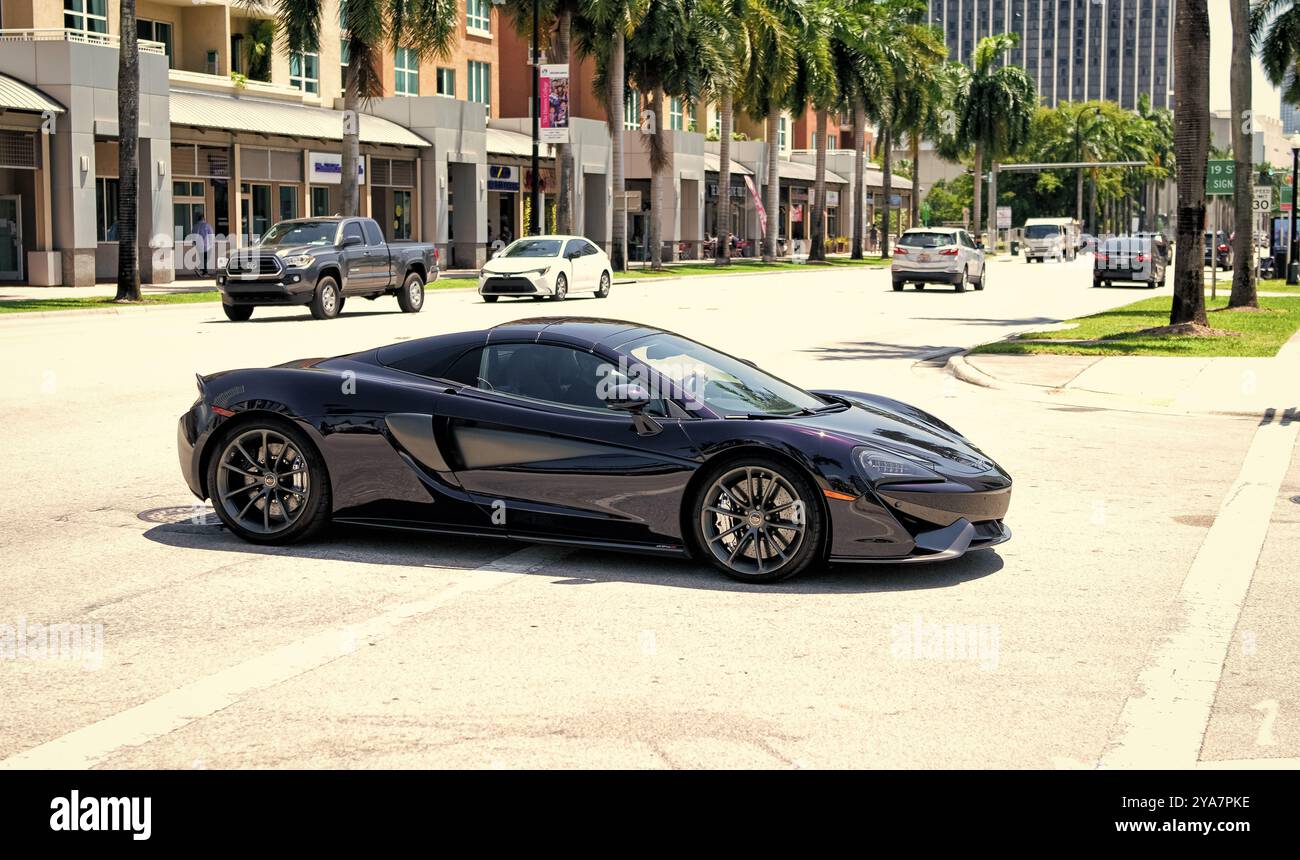 Miami Beach, Florida USA - April 15, 2021: mclaren 570GT MSO Black ...
