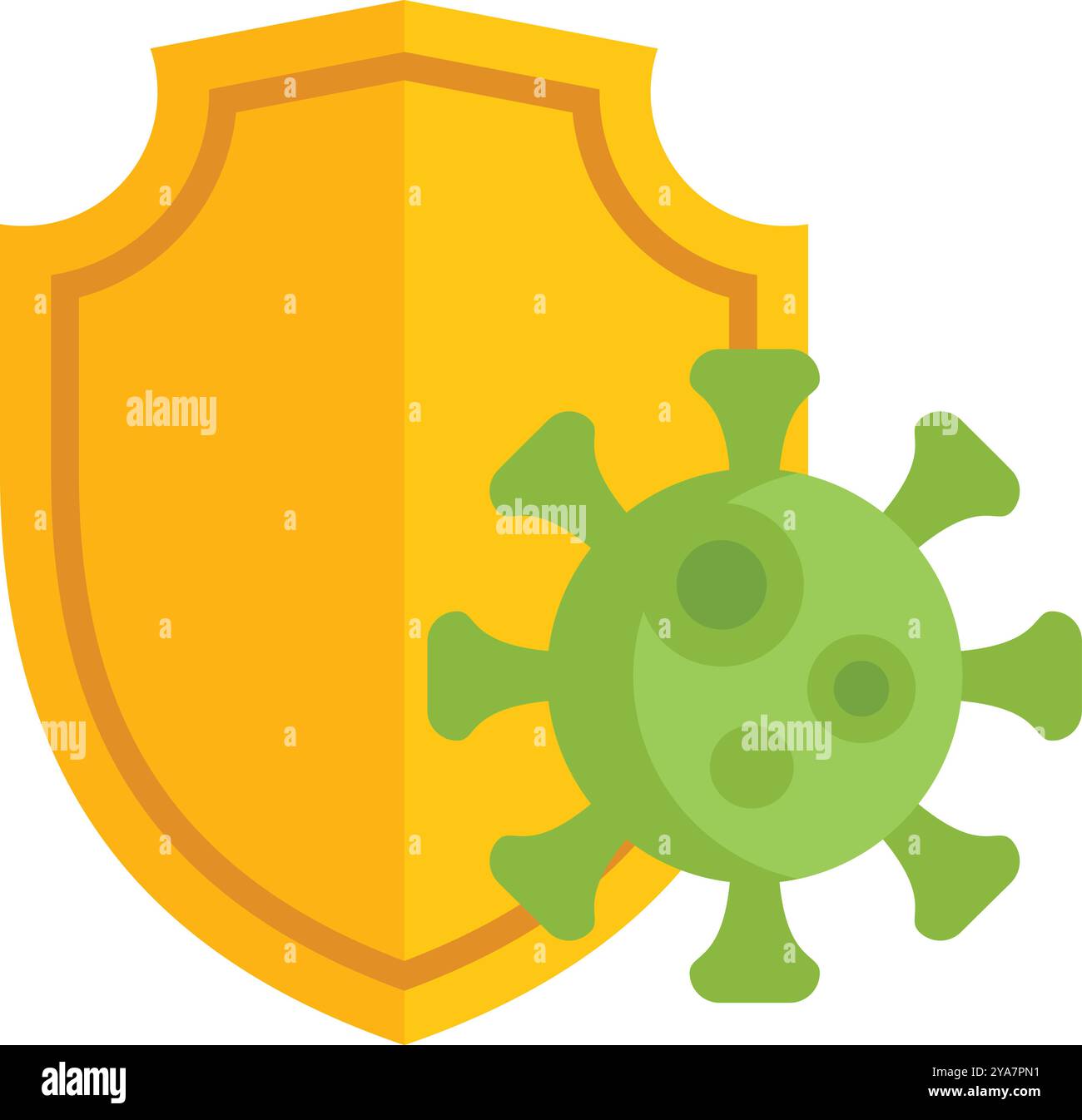Immune system protecting from virus with shield preventing infection ...