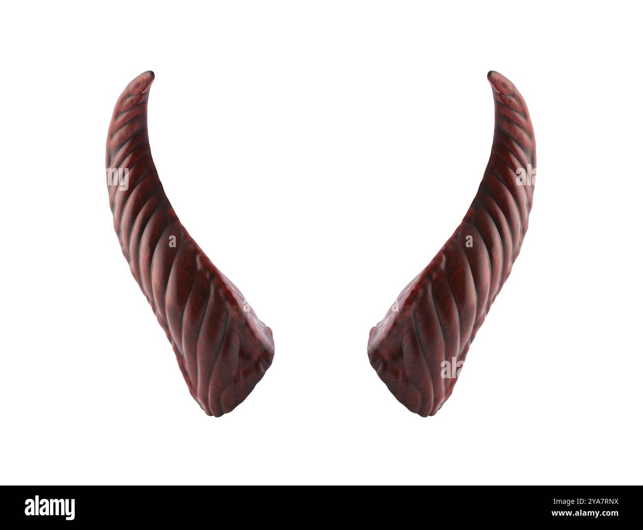 Long demon horns isolated on white background Stock Photo - Alamy