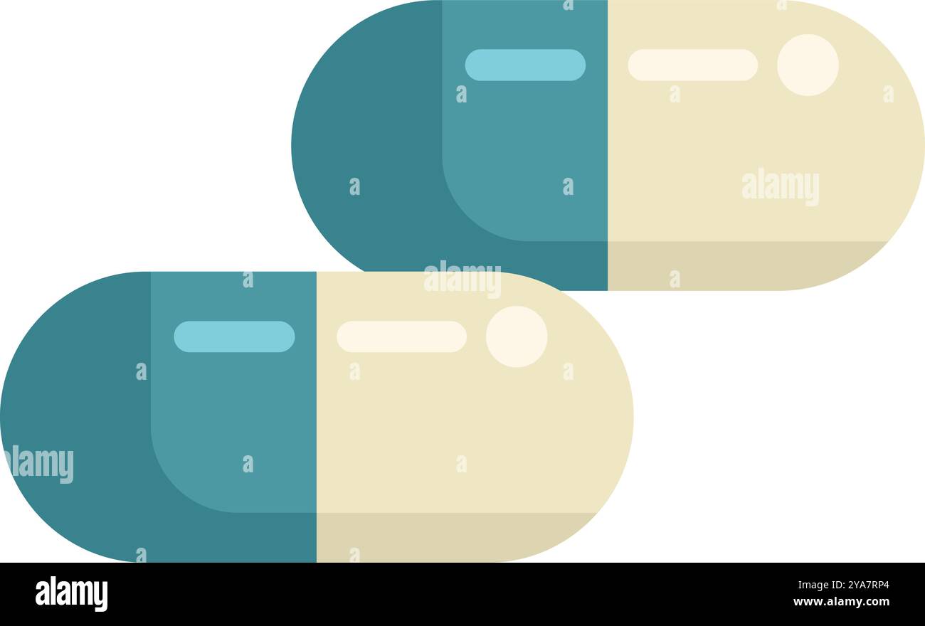 Blue green capsule antibiotic in Stock Vector Images - Alamy