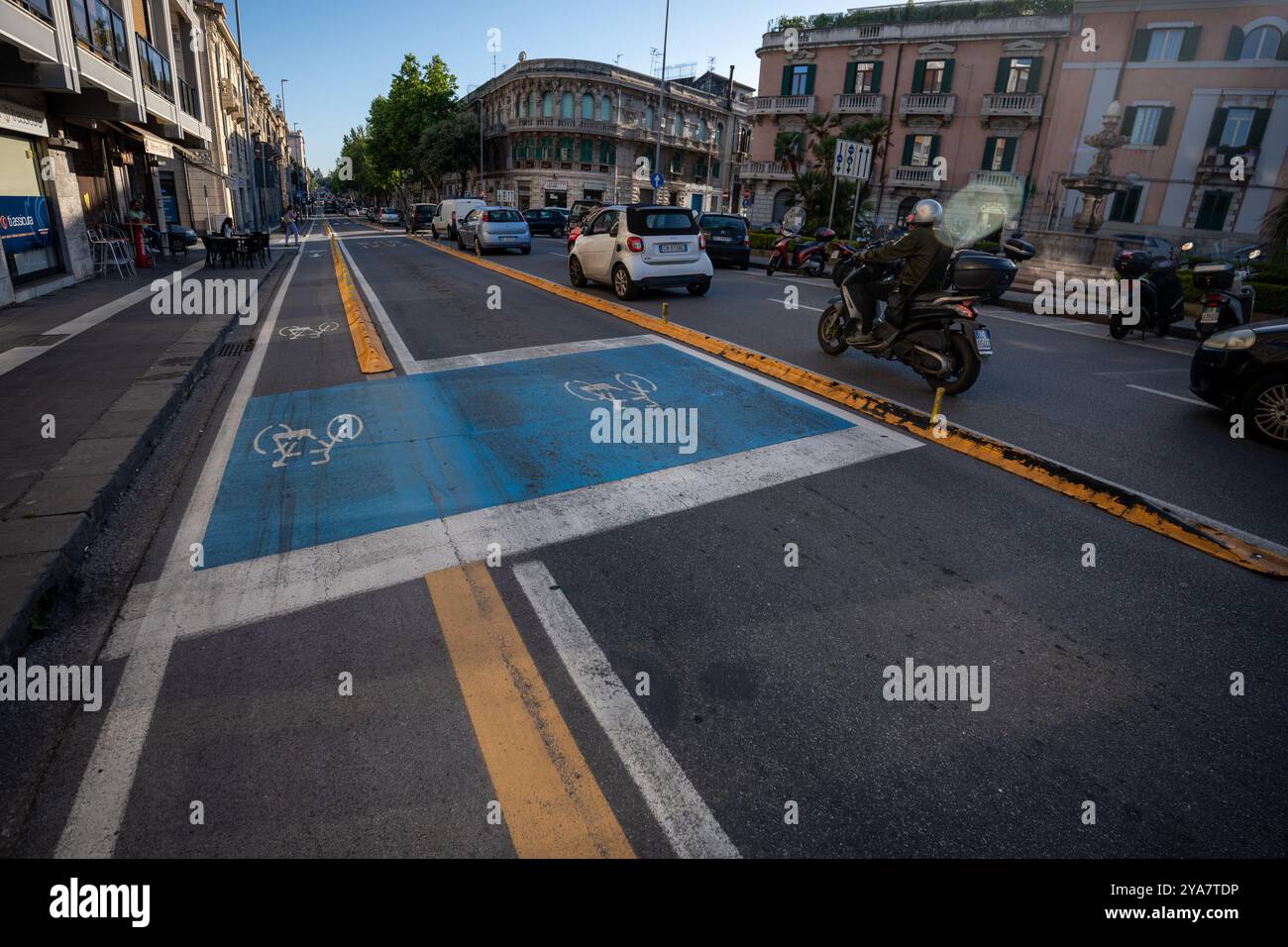 Messina, Italy - May 22, 2024: Modern Bike Path in Messina's Urban ...