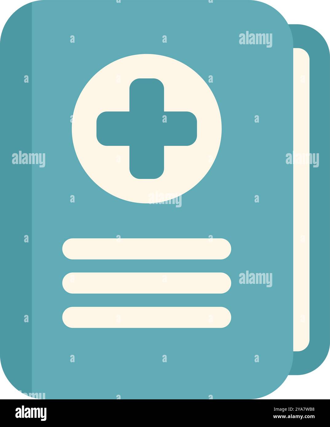 Icon of a blue medical record book featuring a white cross, symbolizing ...